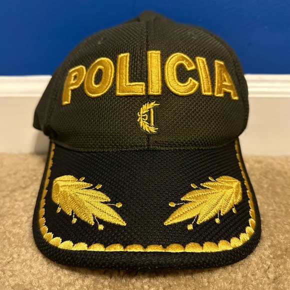Accessories | Policia Hat Black Gold National Columbia Cap | Poshmark